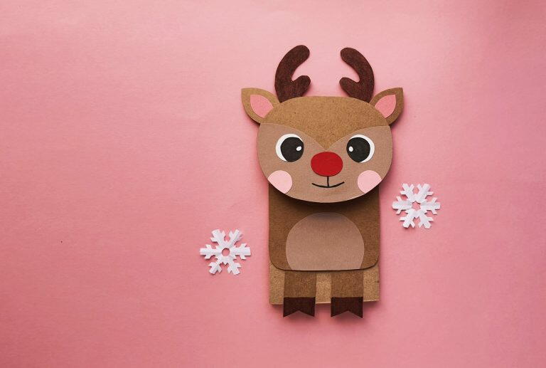 Paper Bag Reindeer Puppet | AllFreeKidsCrafts.com