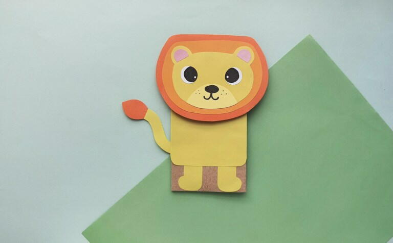 Paper Bag Lion Puppet | AllFreeKidsCrafts.com