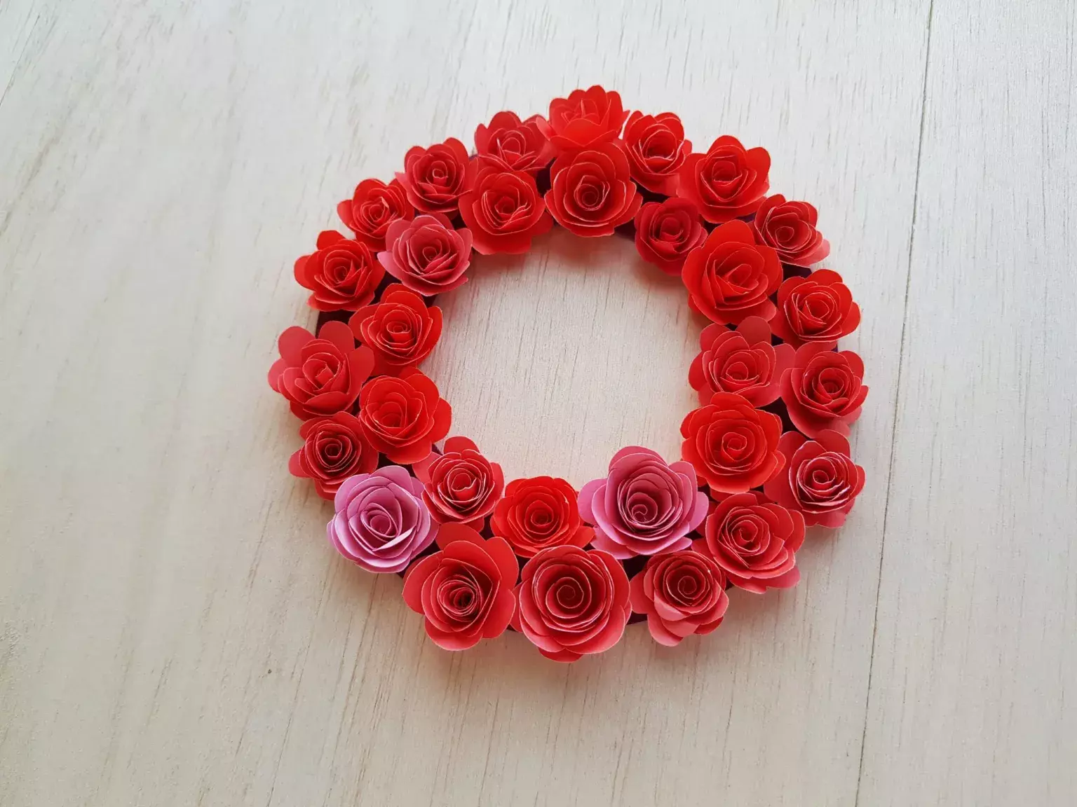 Paper Flower Wreath | AllFreeChristmasCrafts.com