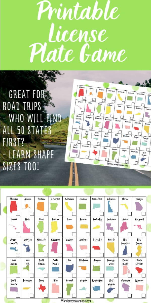 State License Plate Game | AllFreeKidsCrafts.com
