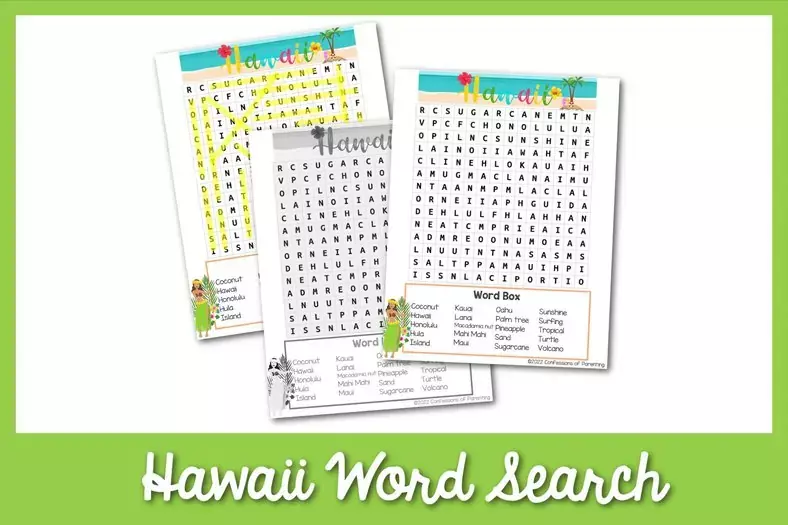 Hawaii Word Search | FaveCrafts.com