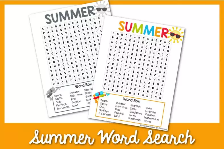 Summer Word Search Free Printable | AllFreeHolidayCrafts.com