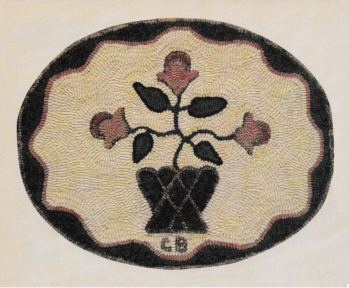 Applique Flower Basket | rughookingmagazine.com