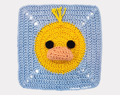 Duckling Granny Square | AllFreeCrochet.com
