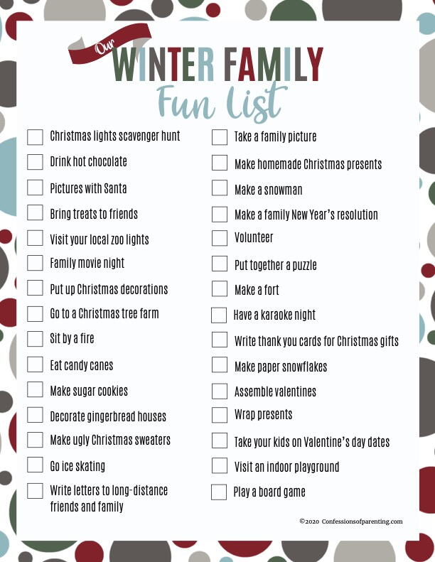 30+ Winter Fun Activities For Families | AllFreeChristmasCrafts.com