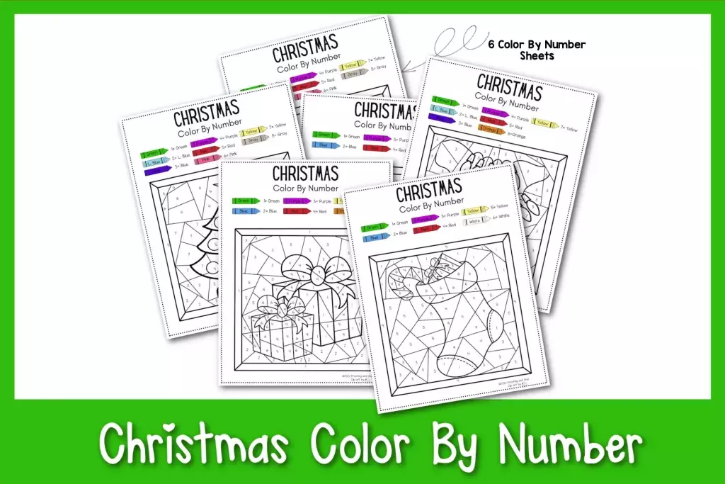 Christmas Color By Number | AllFreeHolidayCrafts.com