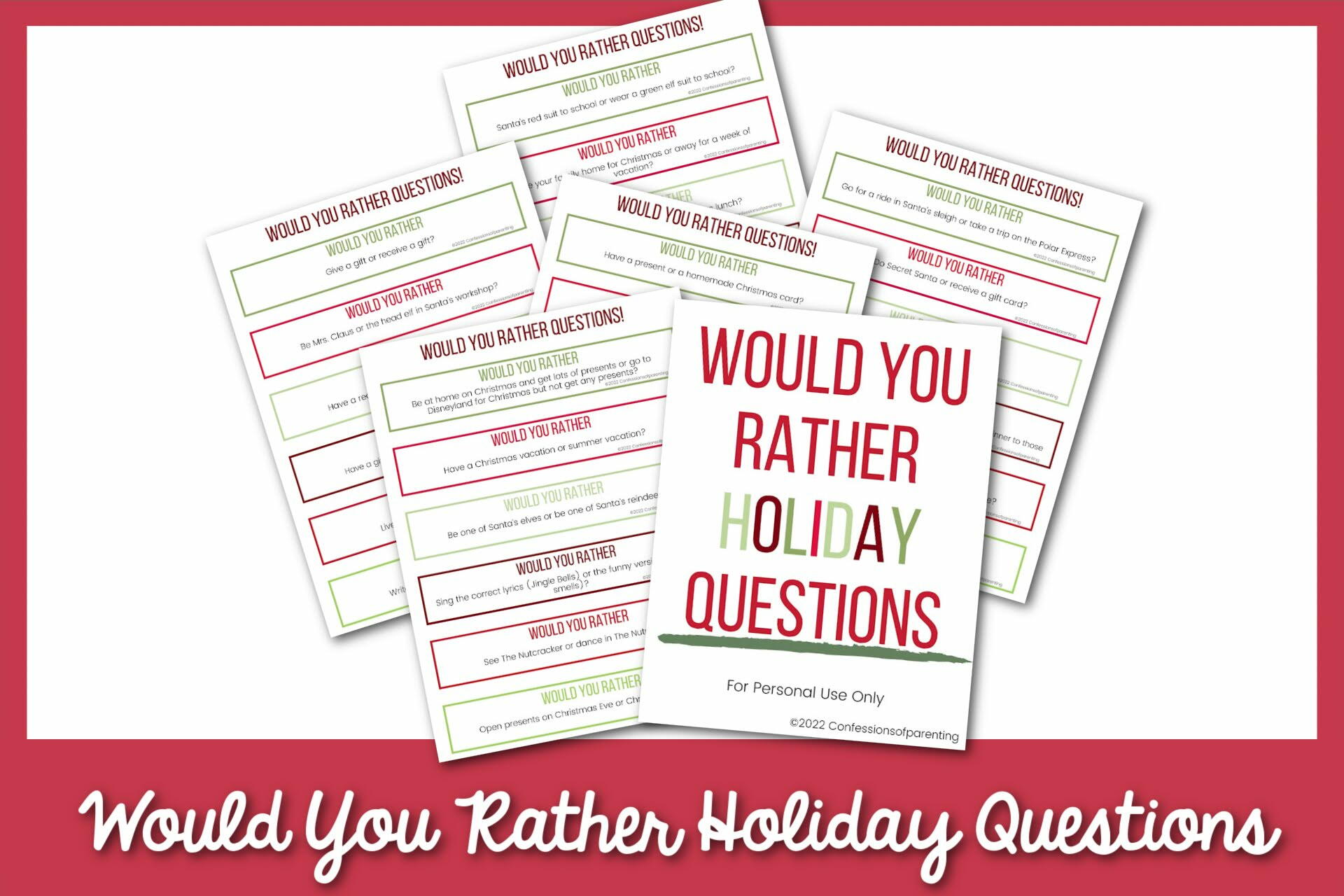 Would You Rather Holiday Questions | AllFreeChristmasCrafts.com