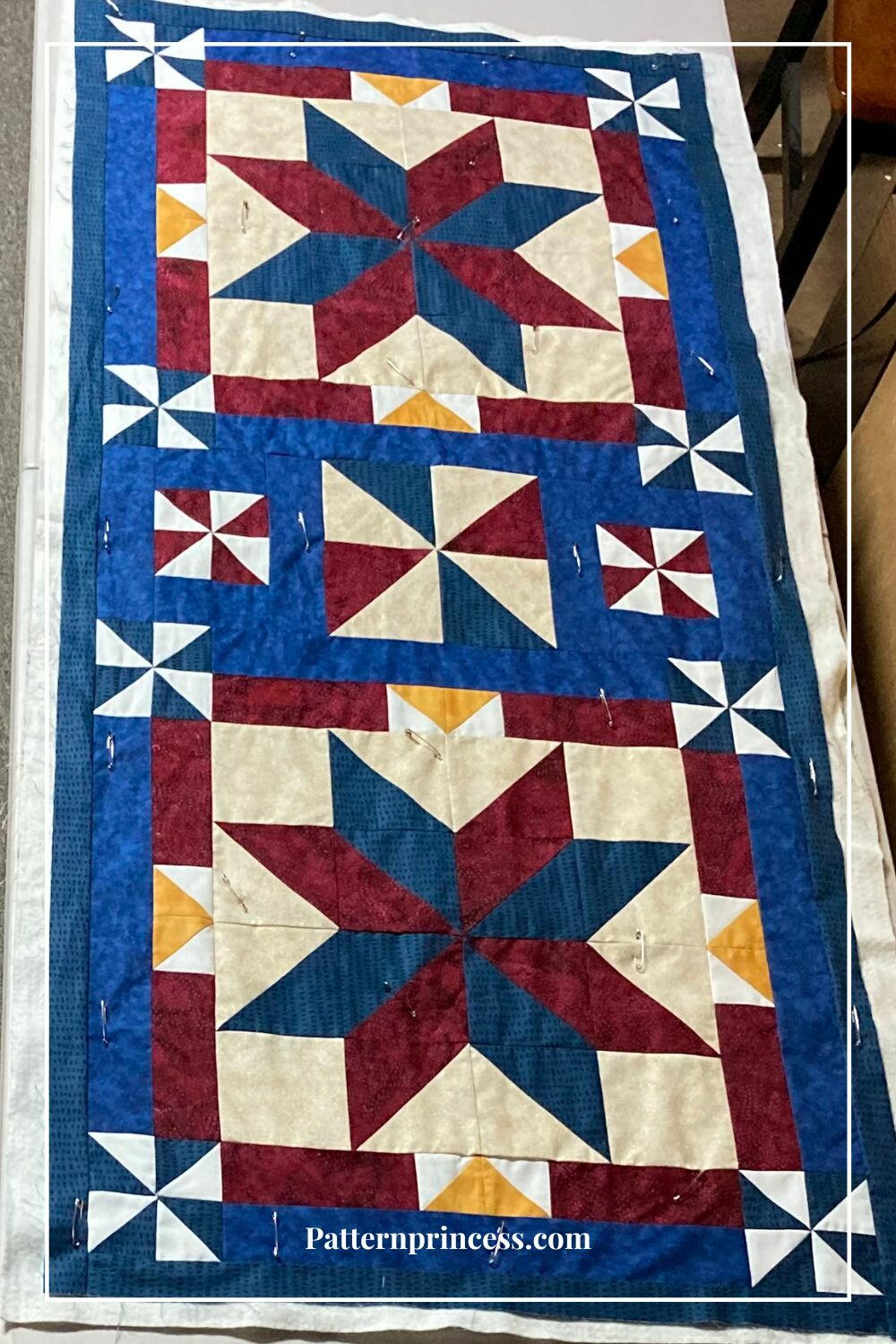 Americana Star Table Runner Quilt Pattern | AllFreeHolidayCrafts.com
