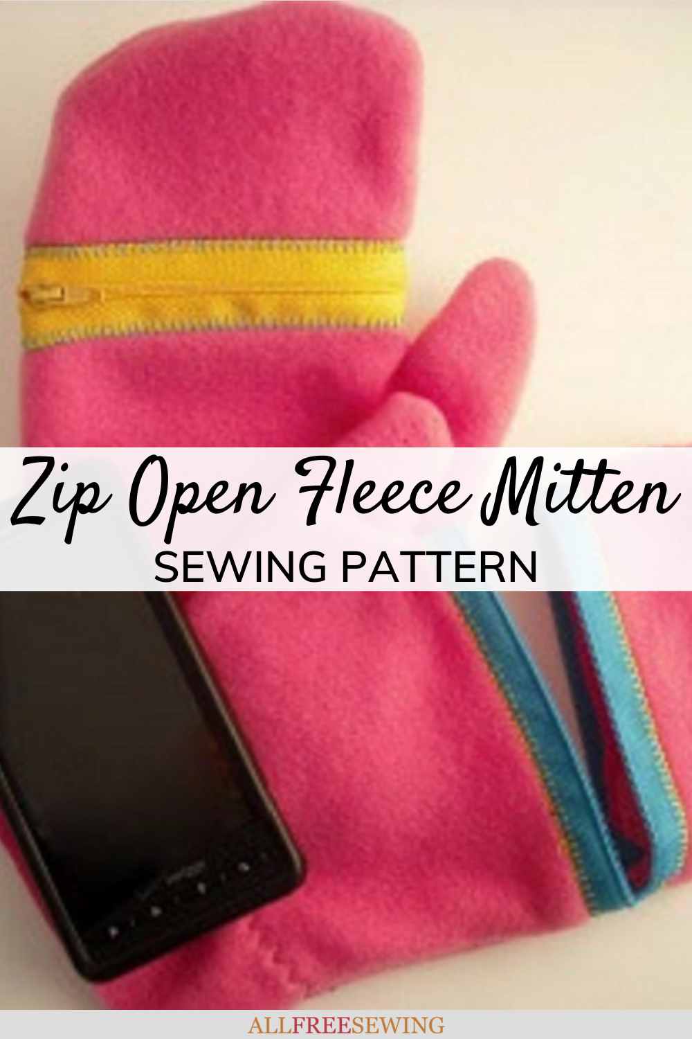 Zip Open Fleece Mitten Sewing Pattern | AllFreeSewing.com