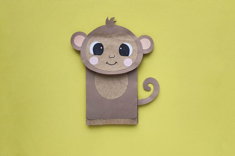 Paper Bag Monkey Puppet | AllFreeKidsCrafts.com