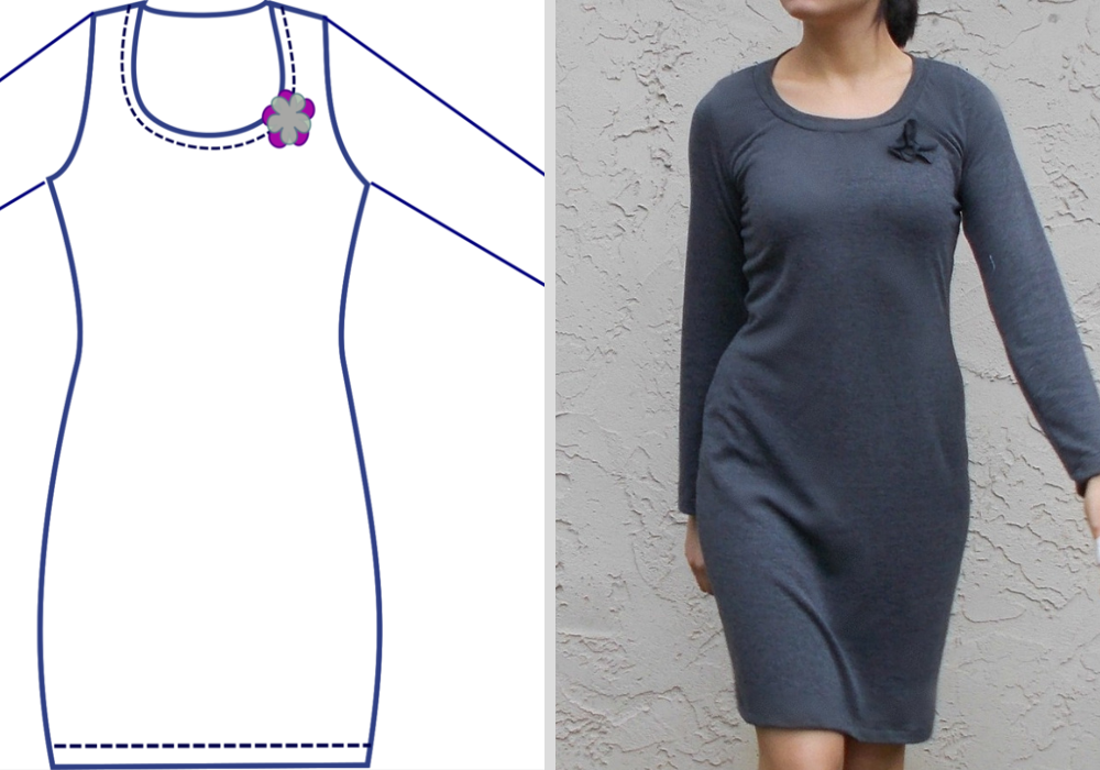 How to Draft a Sweater Dress Pattern (Sewing Tutorial) | AllFreeSewing.com