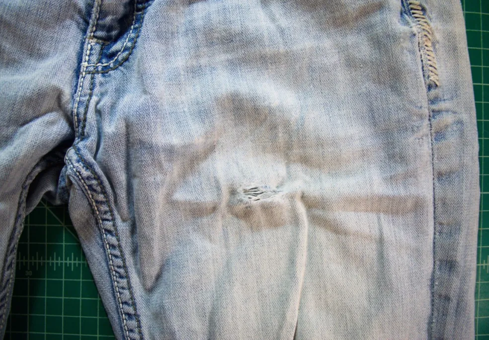 How to Fix Jeans With a Small Rip | AllFreeSewing.com