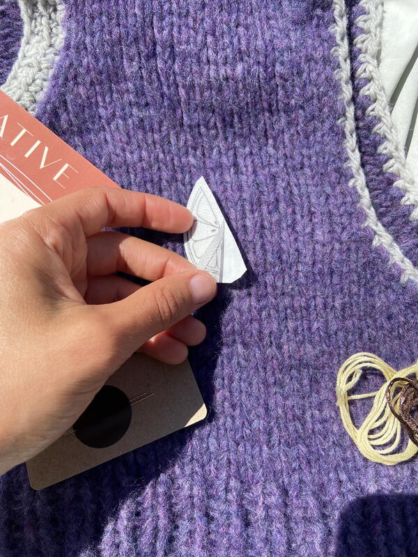 Embroidery on a Hand Knit Garment | FaveCrafts.com