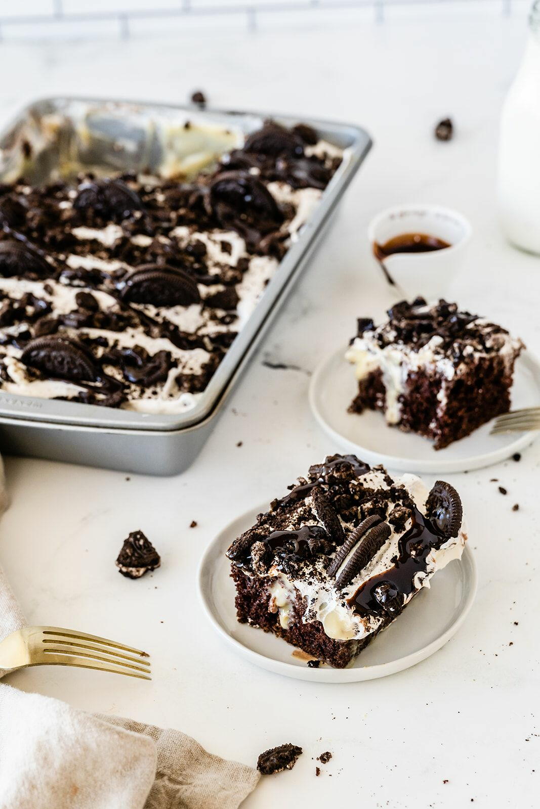 Oreo Poke Cake | TheBestDessertRecipes.com