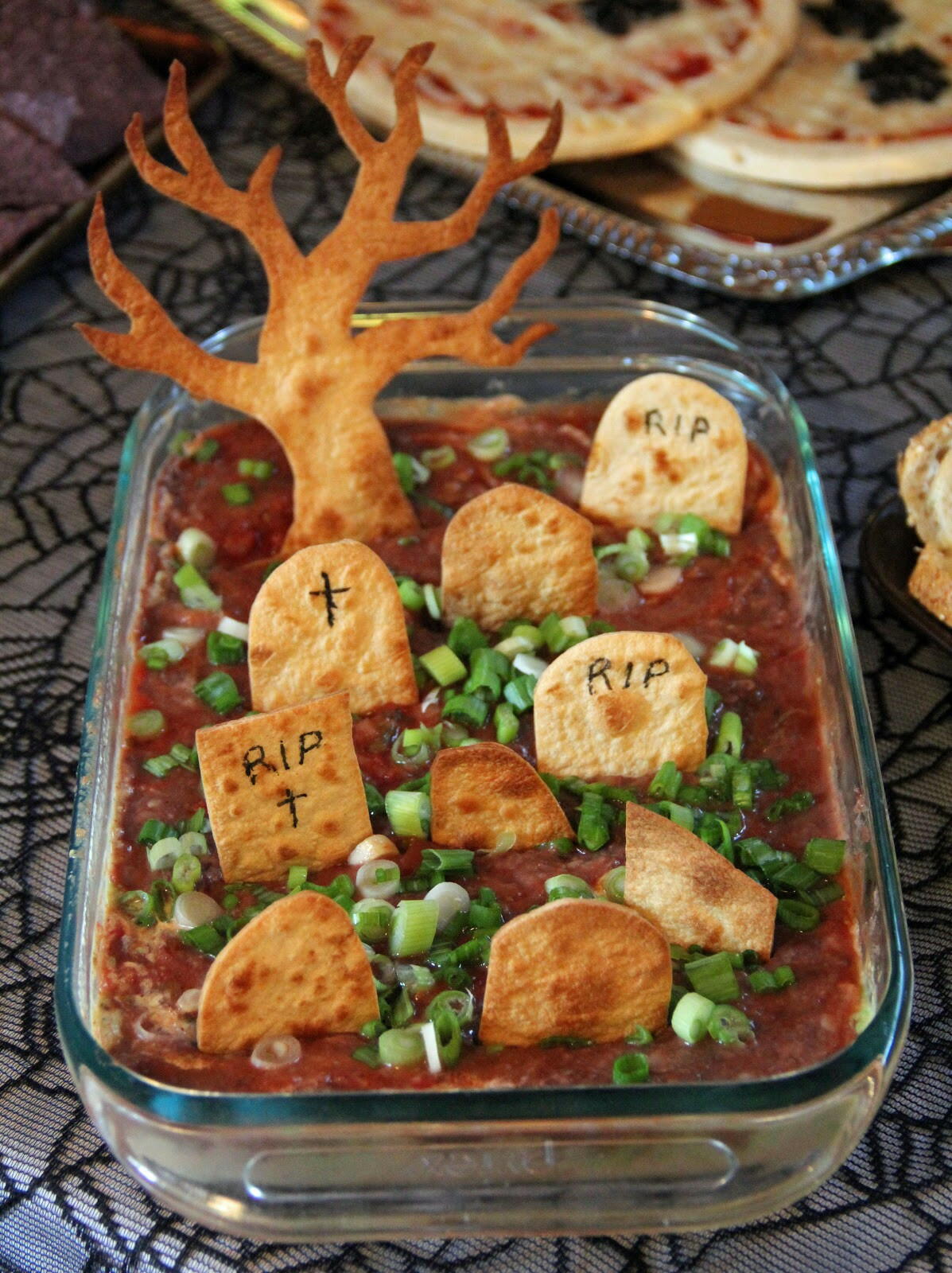 Graveyard Taco Dip | AllFreeCasseroleRecipes.com