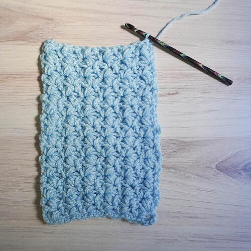 Slanted Puff Shell Stitch Section | AllFreeCrochetAfghanPatterns.com