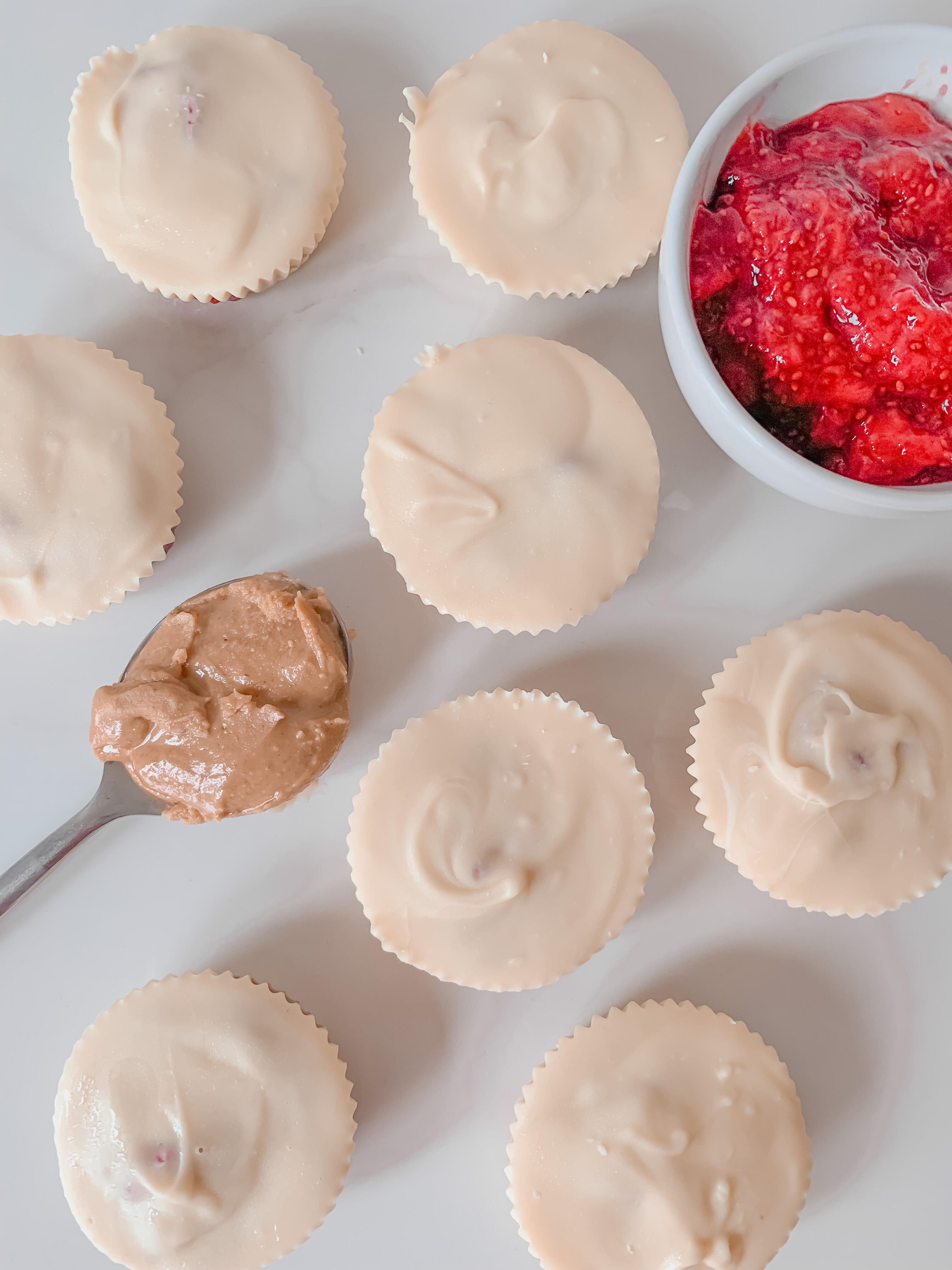 White Chocolate Peanut Butter Jam Cups | RecipeLion.com