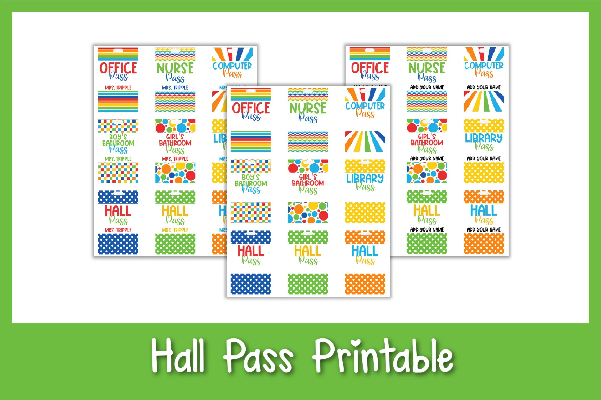 Free Hall Pass Printables | DIYIdeaCenter.com