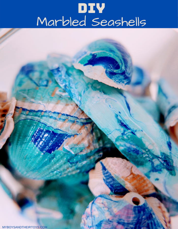 Diy Marbled Seashells | AllFreeHolidayCrafts.com