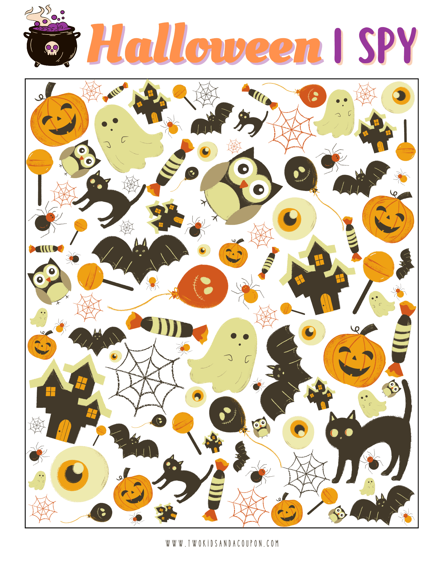 Free Printable Halloween I Spy Game | DIYIdeaCenter.com