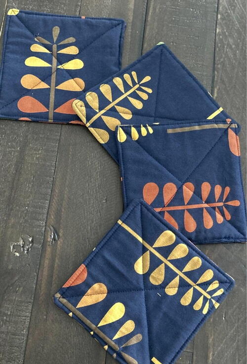 Easy Beginner Quilted Coaster Pattern | AllFreeSewing.com