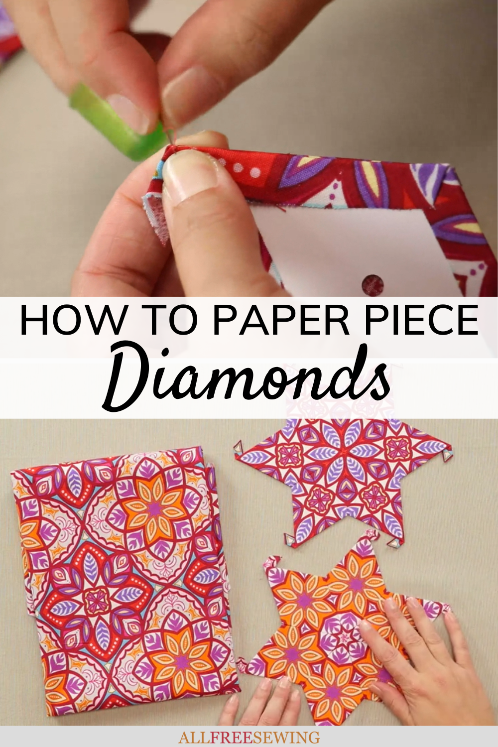 How to Paper Piece Diamonds (Sewing Video Tutorial) | AllFreeSewing.com