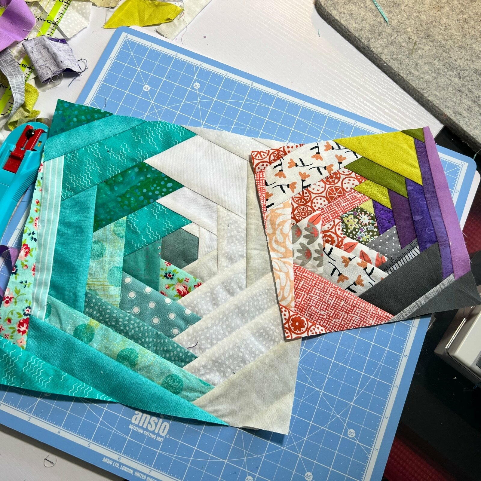 Scrappy Hexagon Quilt Block - No Measuring! | FaveQuilts.com