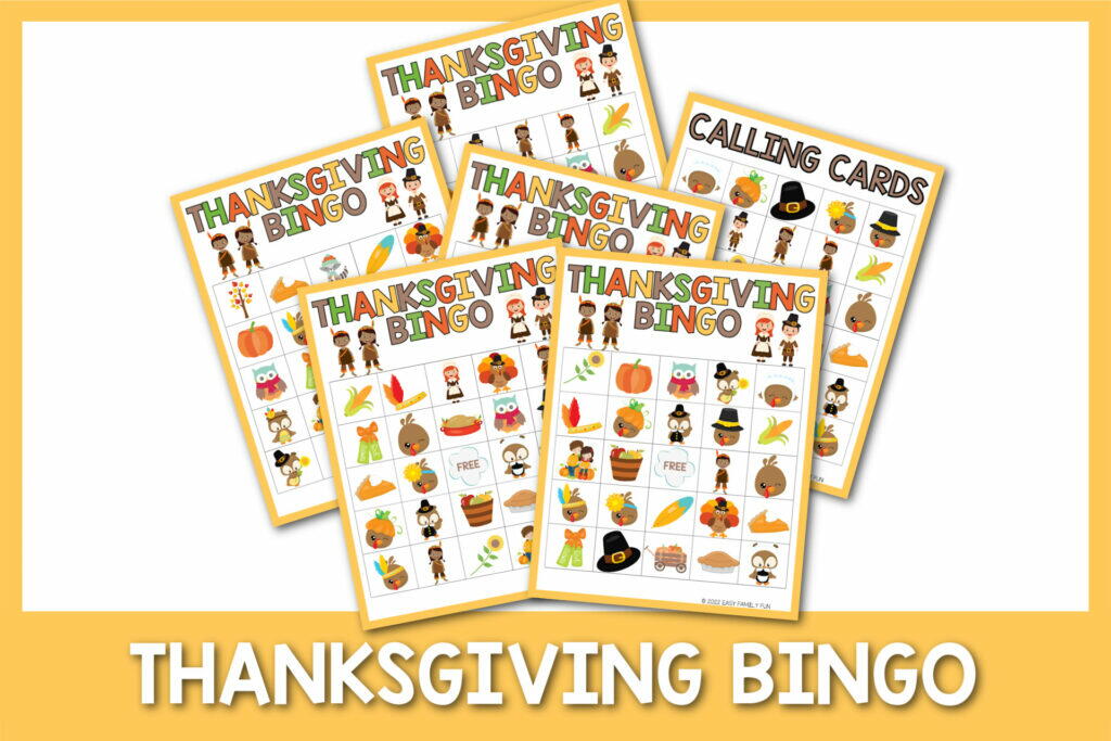 Set Of 8 Festive Thanksgiving Bingo Cards | FaveCrafts.com