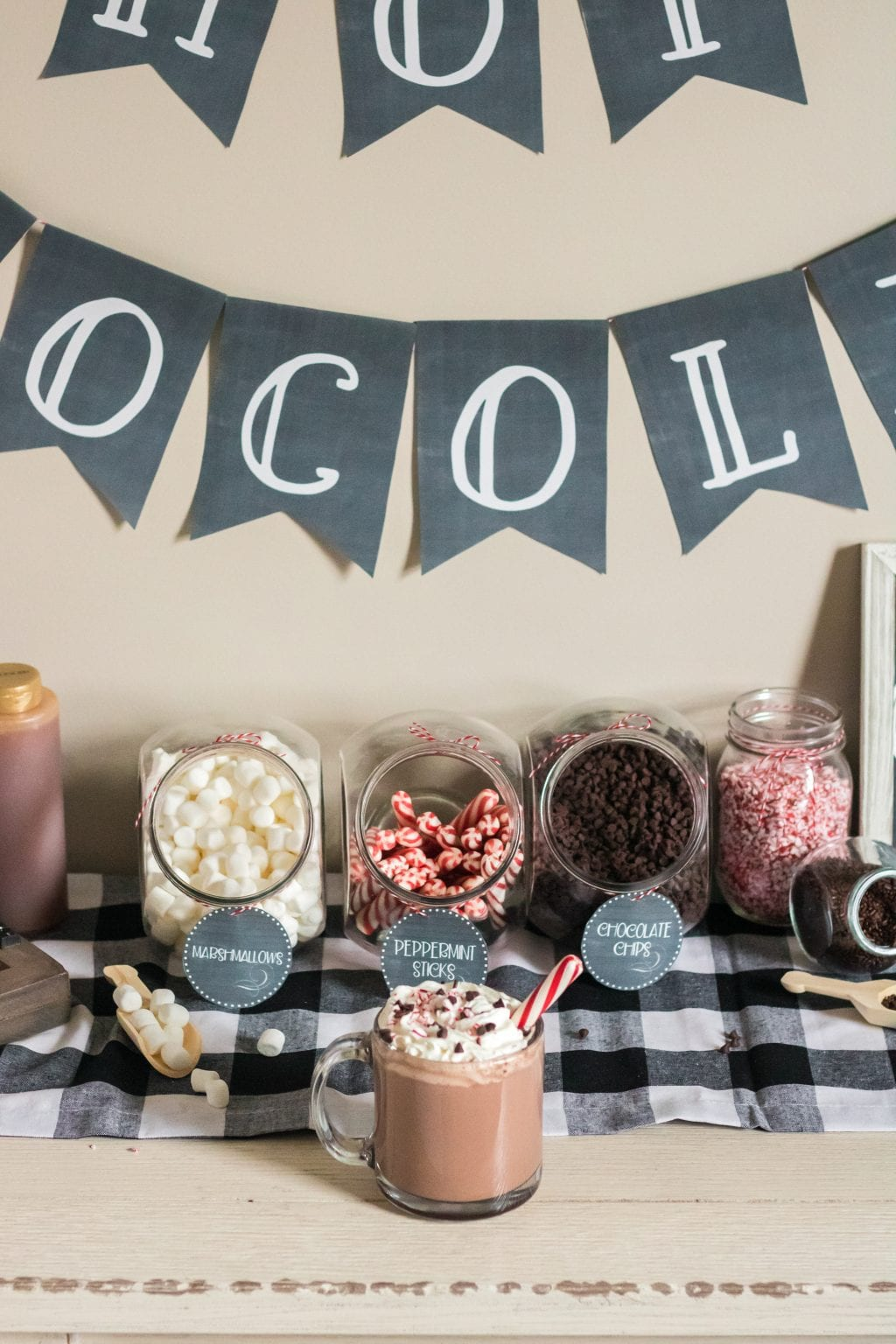 Hot Cocoa Bar With Free Printable Labels | CheapThriftyLiving.com