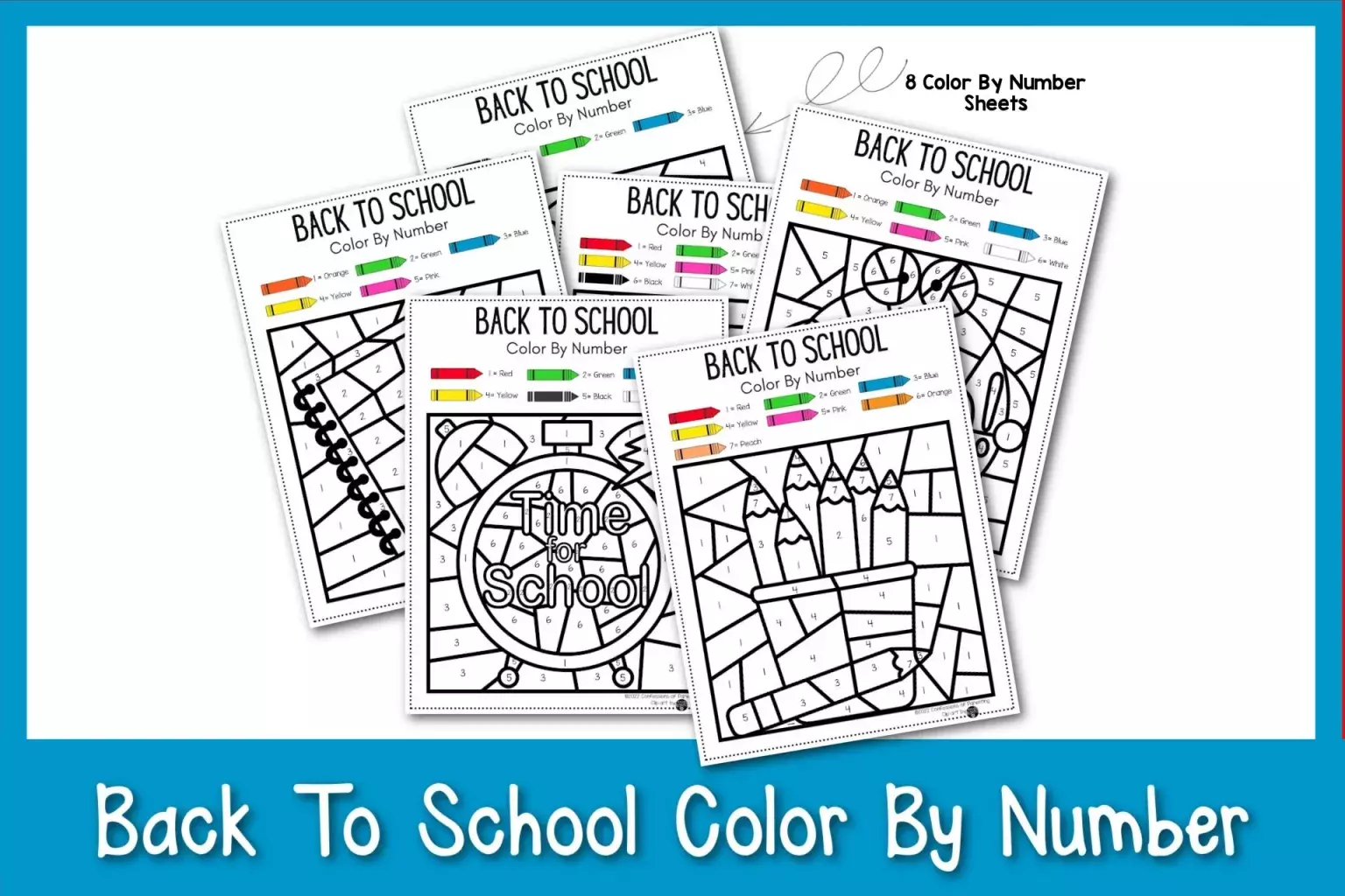 Back To School Color By Number | AllFreeKidsCrafts.com