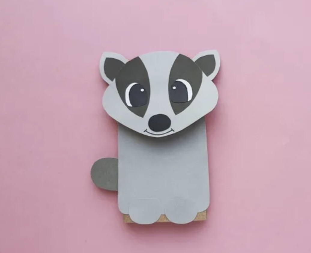 Paper Bag Badger Puppet Craft | FaveCrafts.com
