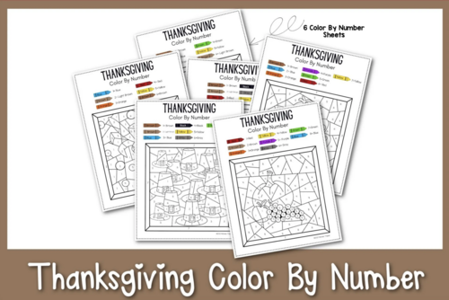 Thanksgiving Color By Number Printable | AllFreeKidsCrafts.com