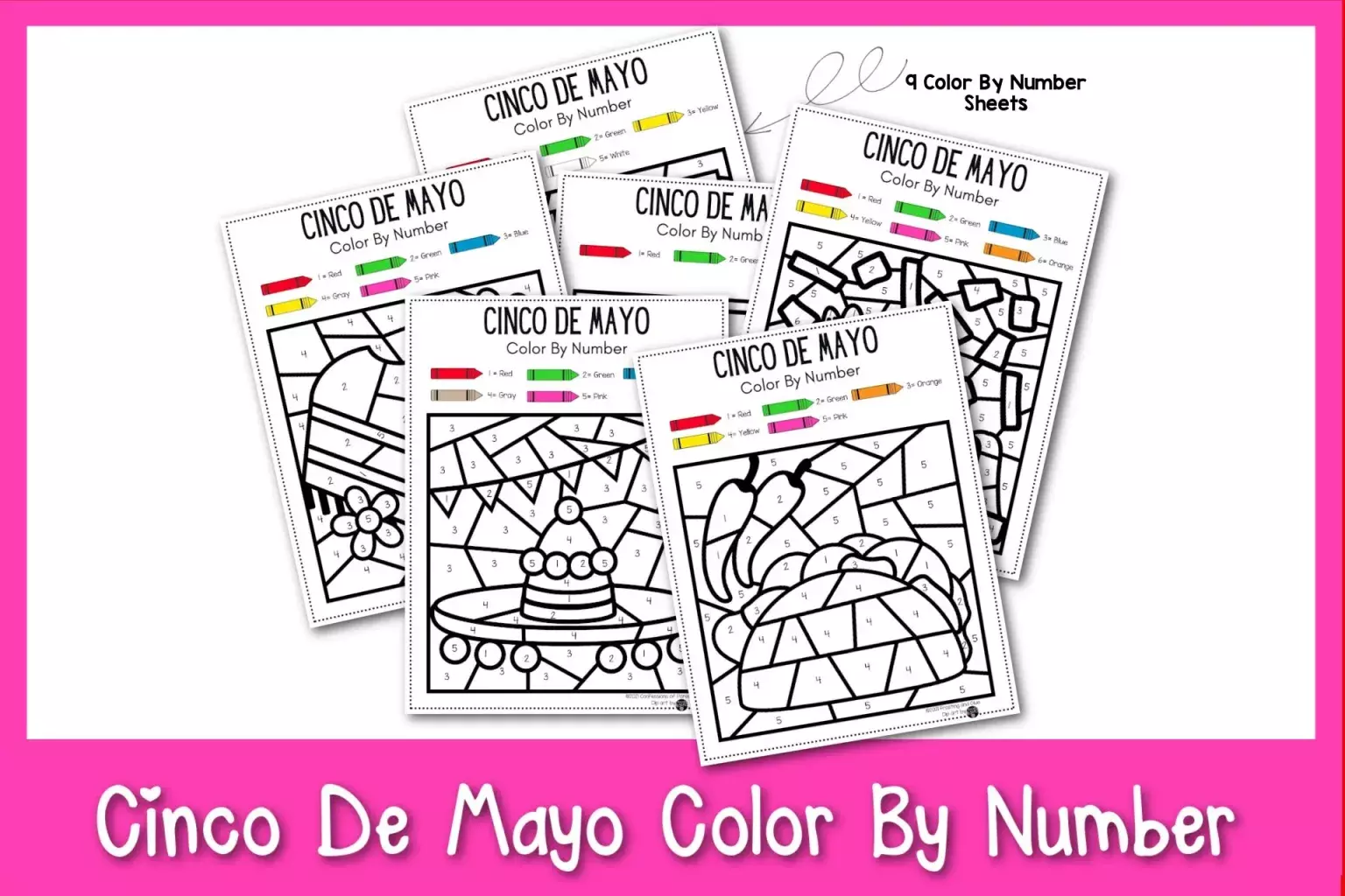Color By Number Cinco De Mayo | AllFreeKidsCrafts.com