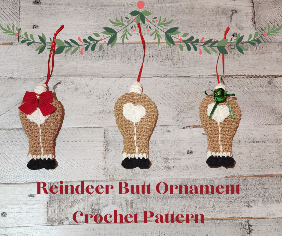 Reindeer Butt Ornament | AllFreeCrochet.com