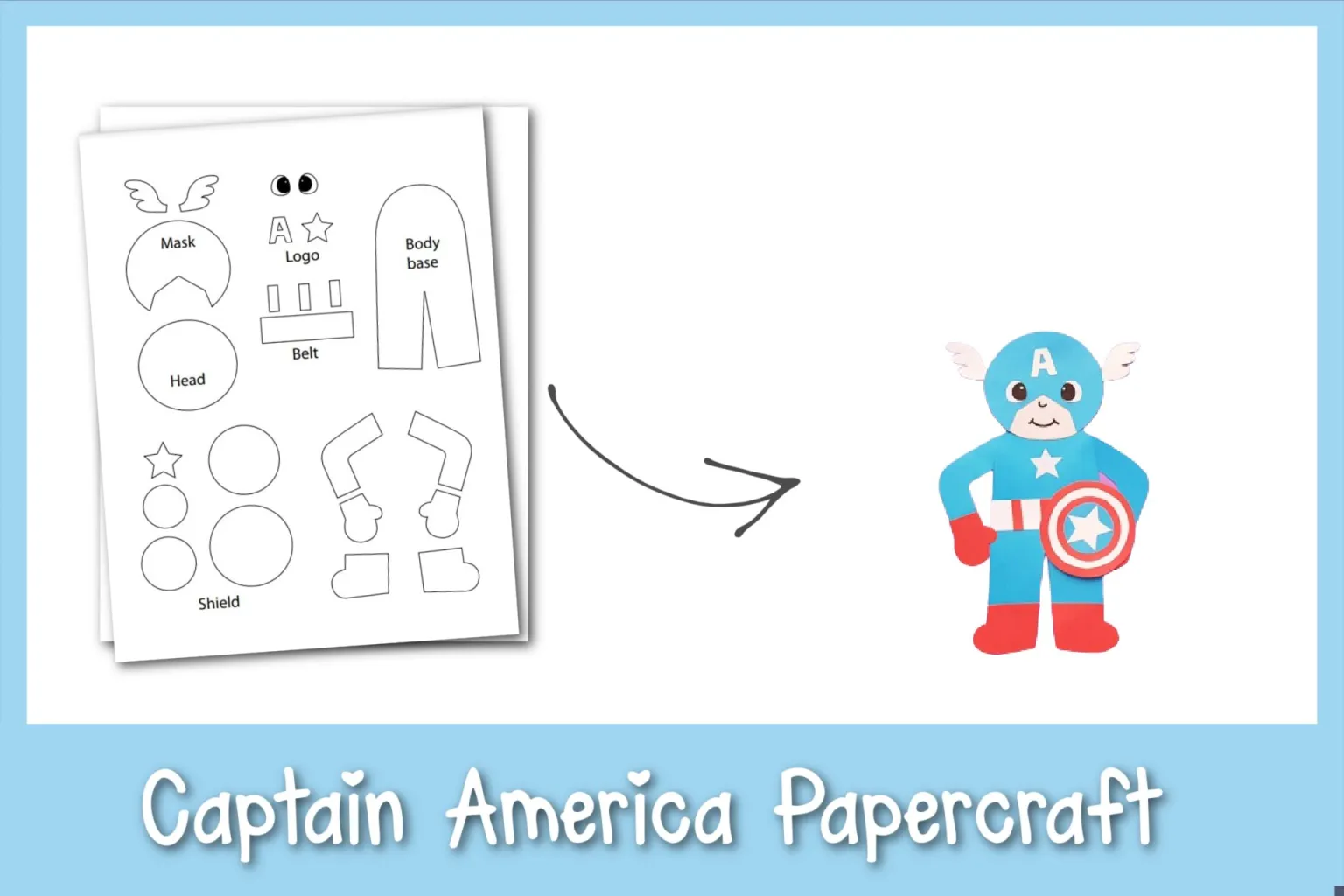 Captain America Papercraft | AllFreeKidsCrafts.com