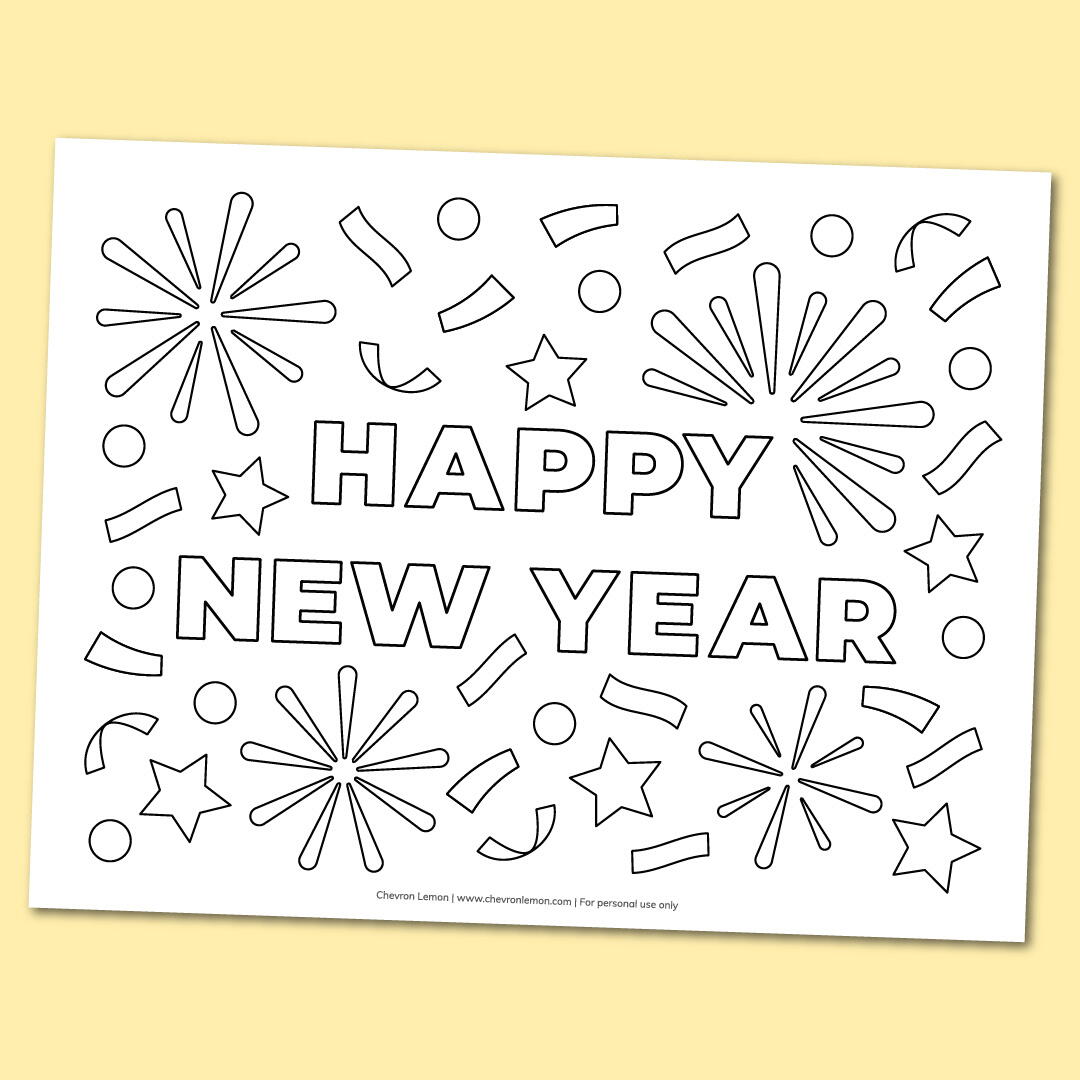 Happy New Year Coloring Page | AllFreePaperCrafts.com