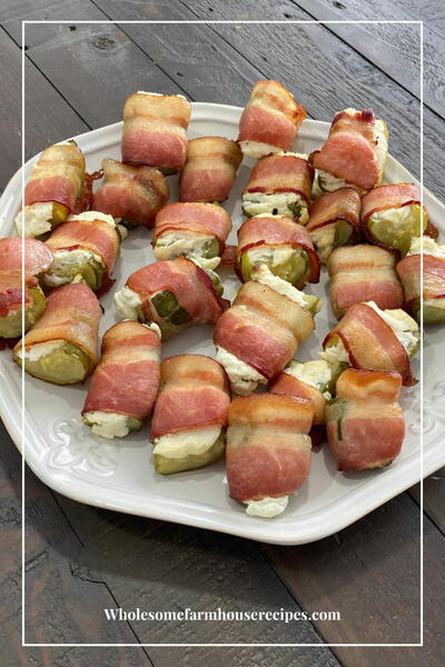 Bacon Wrapped Pickles With Cream Cheese | FaveSouthernRecipes.com