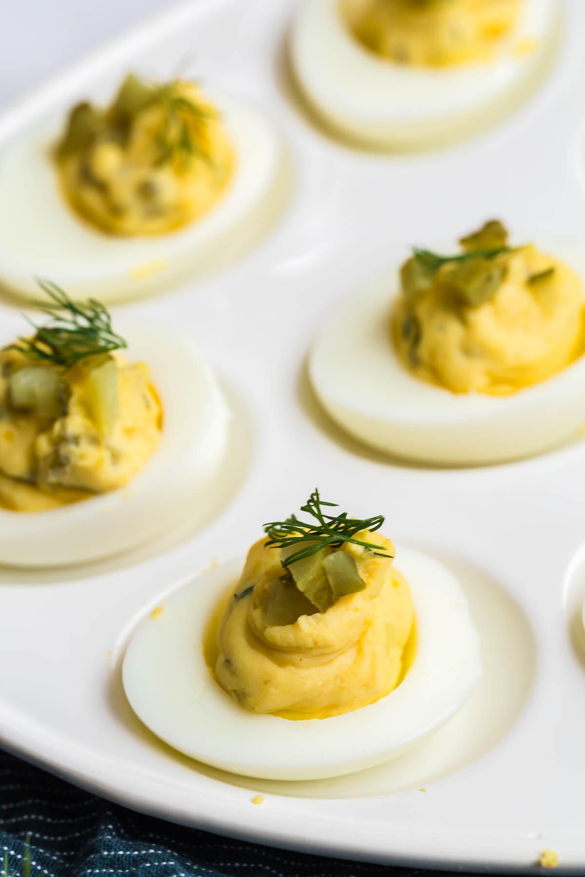 Dill Pickle Deviled Eggs | FaveSouthernRecipes.com