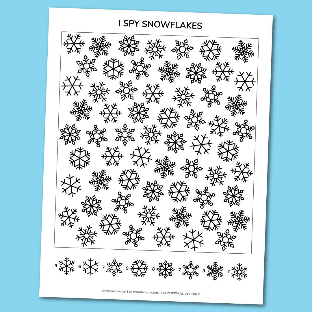 Printable I Spy Snowflakes Activity | DIYIdeaCenter.com