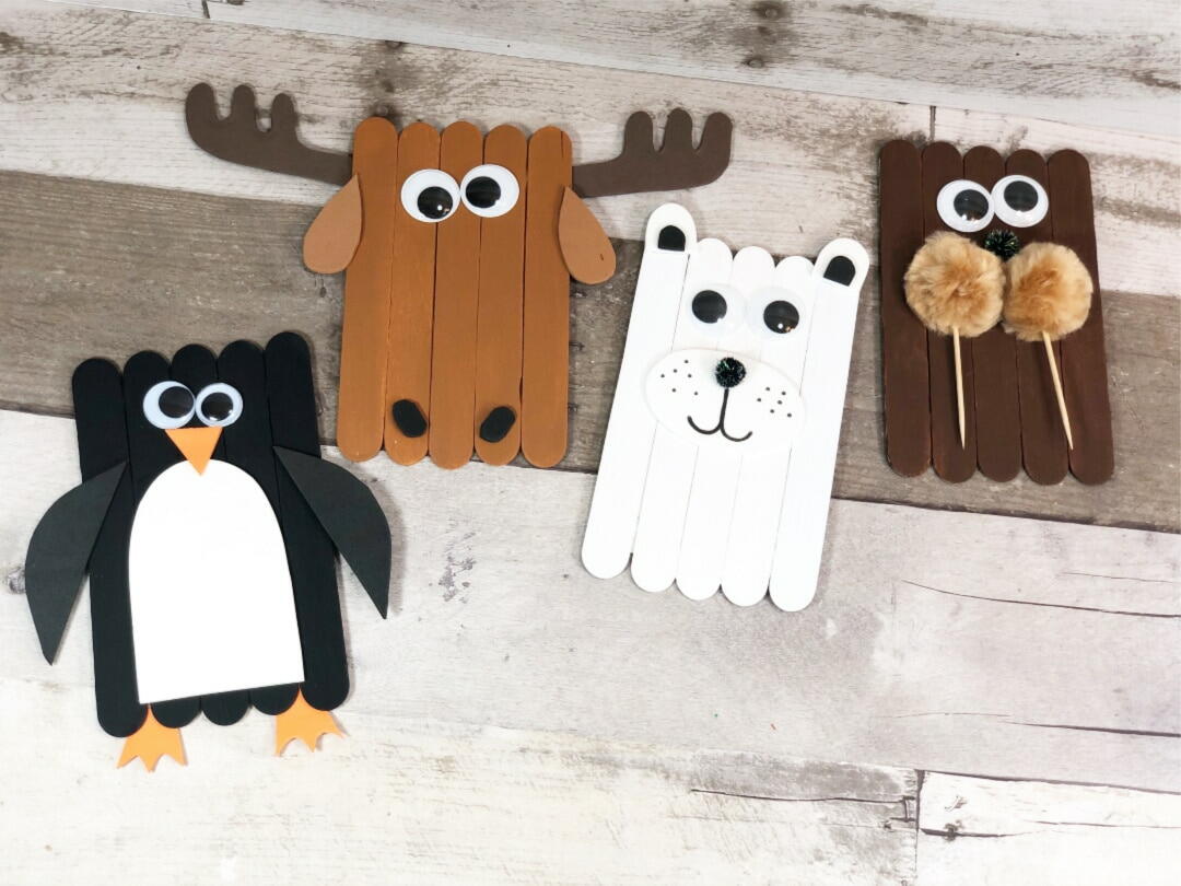 Arctic Animals Popsicle Stick Craft | FaveCrafts.com