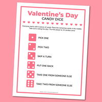 Printable Valentine's Day Candy Dice Game | FaveCrafts.com