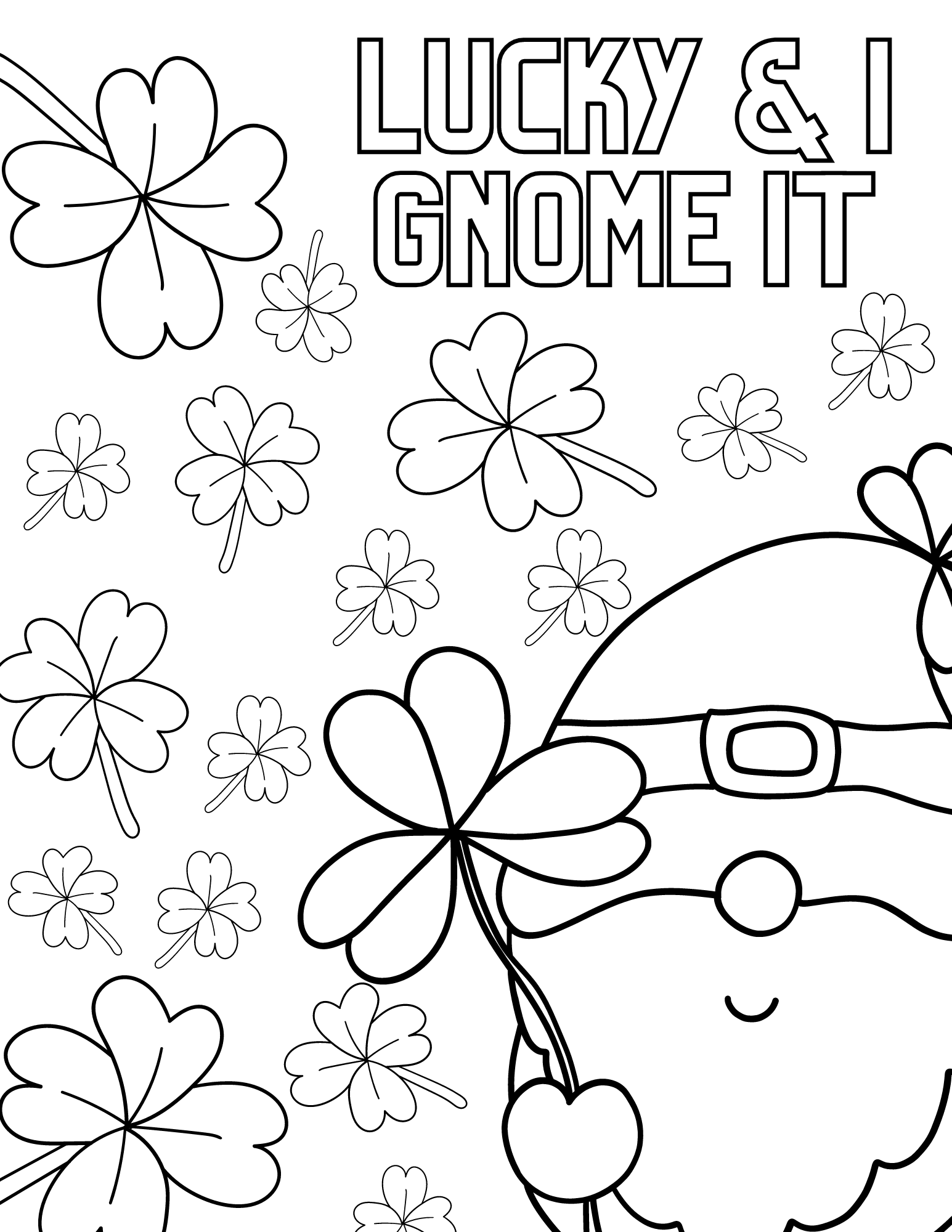 St Patrick’s Day Gnomes Coloring Pages | DIYIdeaCenter.com