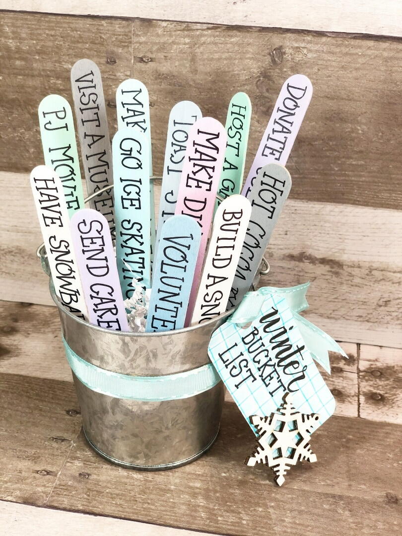 Popsicle Stick Winter Bucket List | FaveCrafts.com