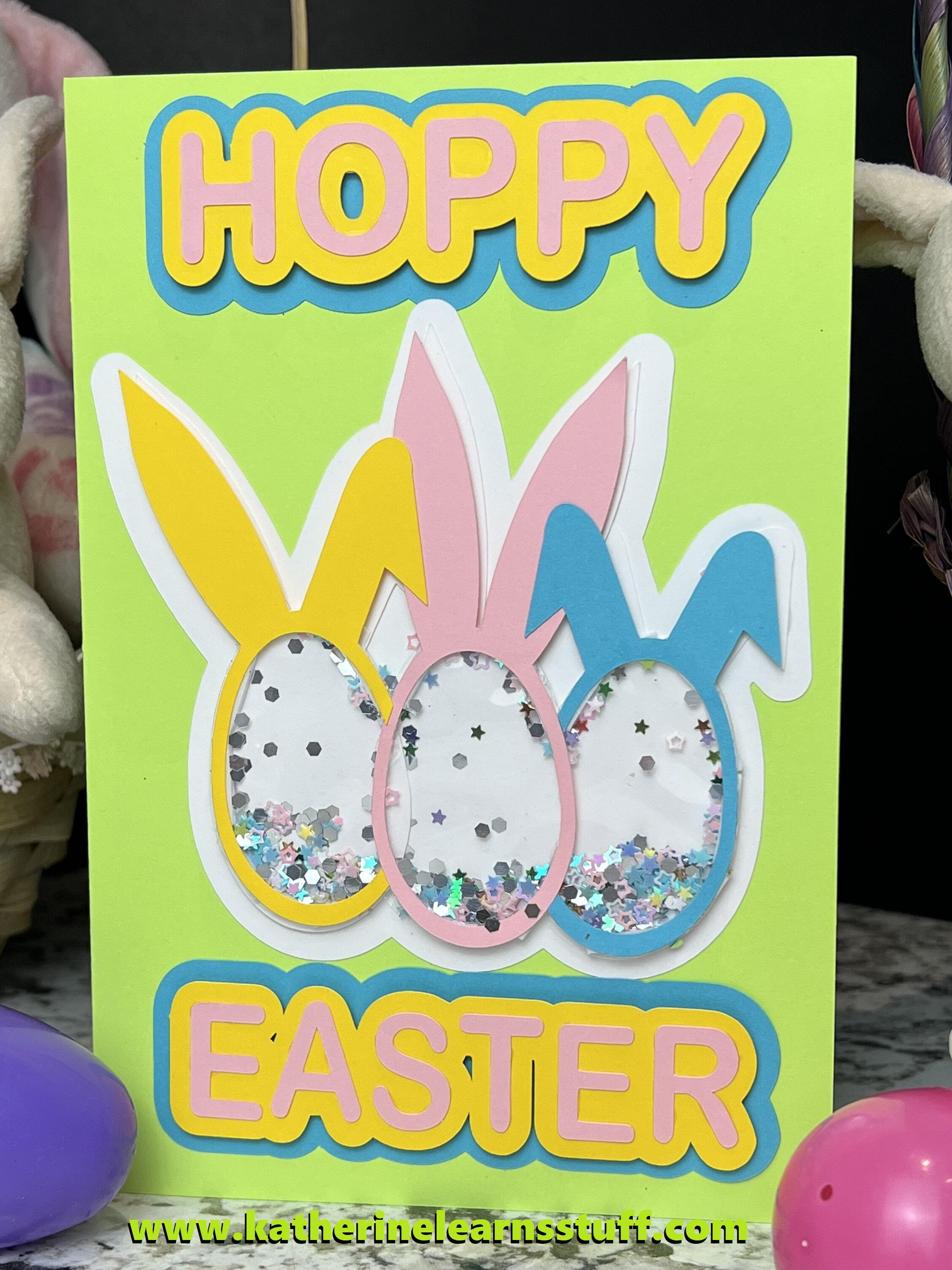 Hoppy Easter Shaker Card | AllFreePaperCrafts.com