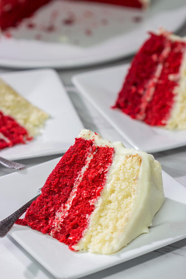Red Velvet Ombre Cake | TheBestDessertRecipes.com