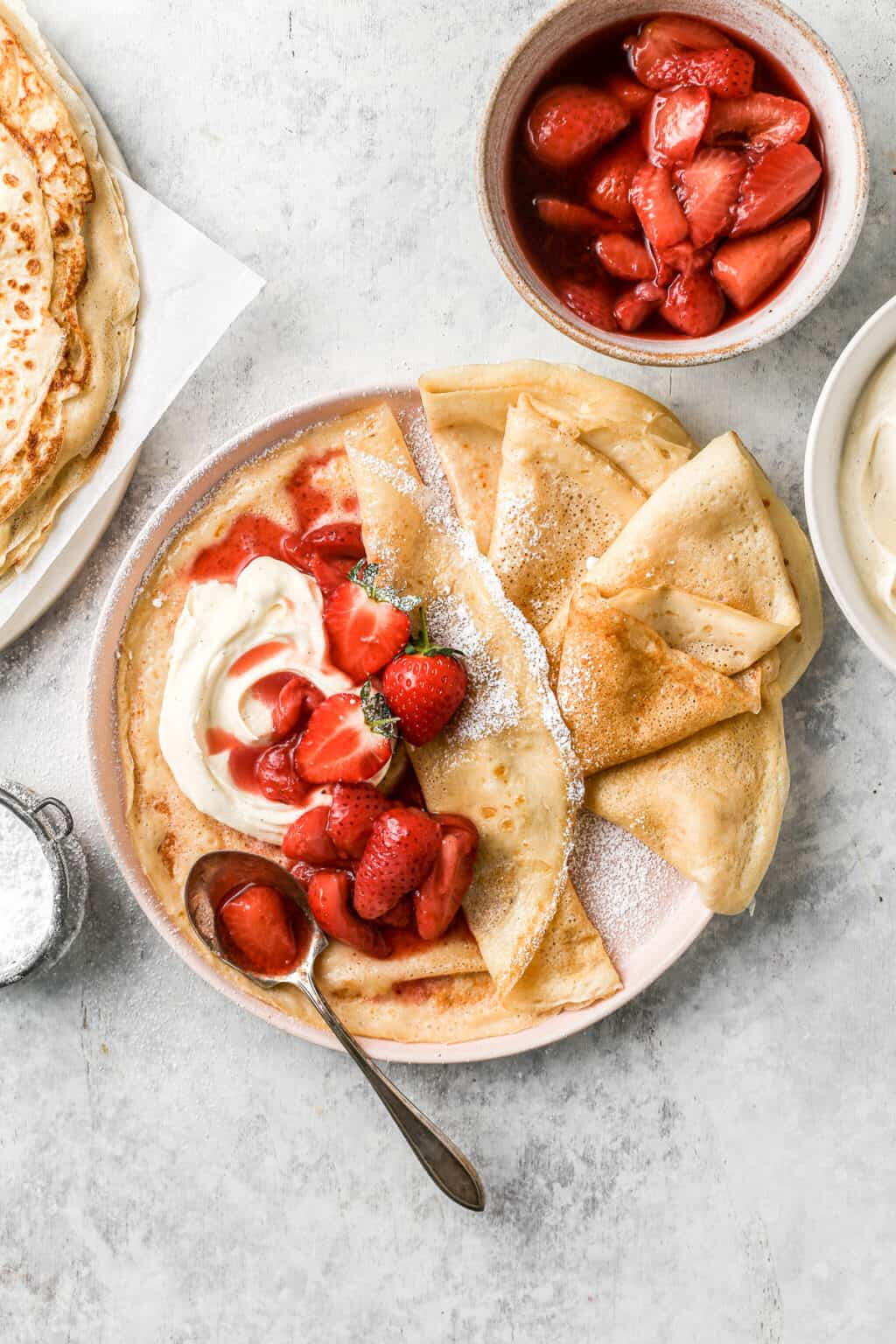 Strawberry Crêpes | TheBestDessertRecipes.com