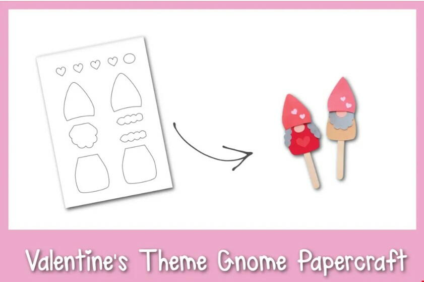 Valentines Theme Gnome Papercraft | FaveCrafts.com