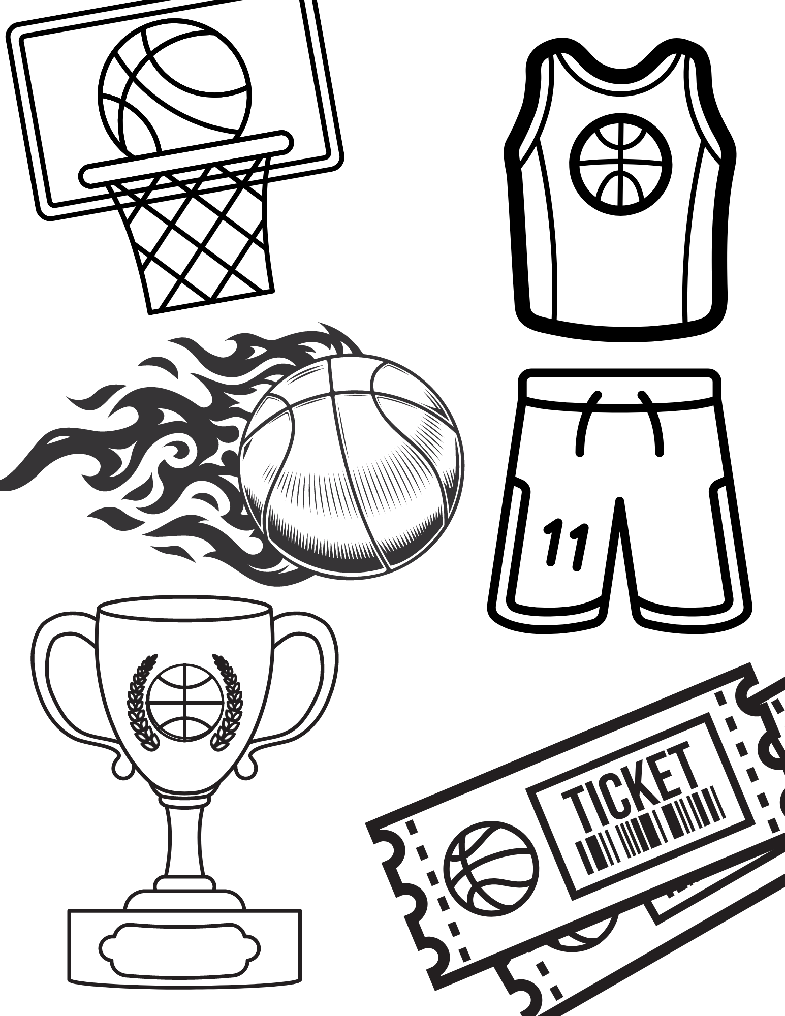 Free Basketball Coloring Pages | DIYIdeaCenter.com