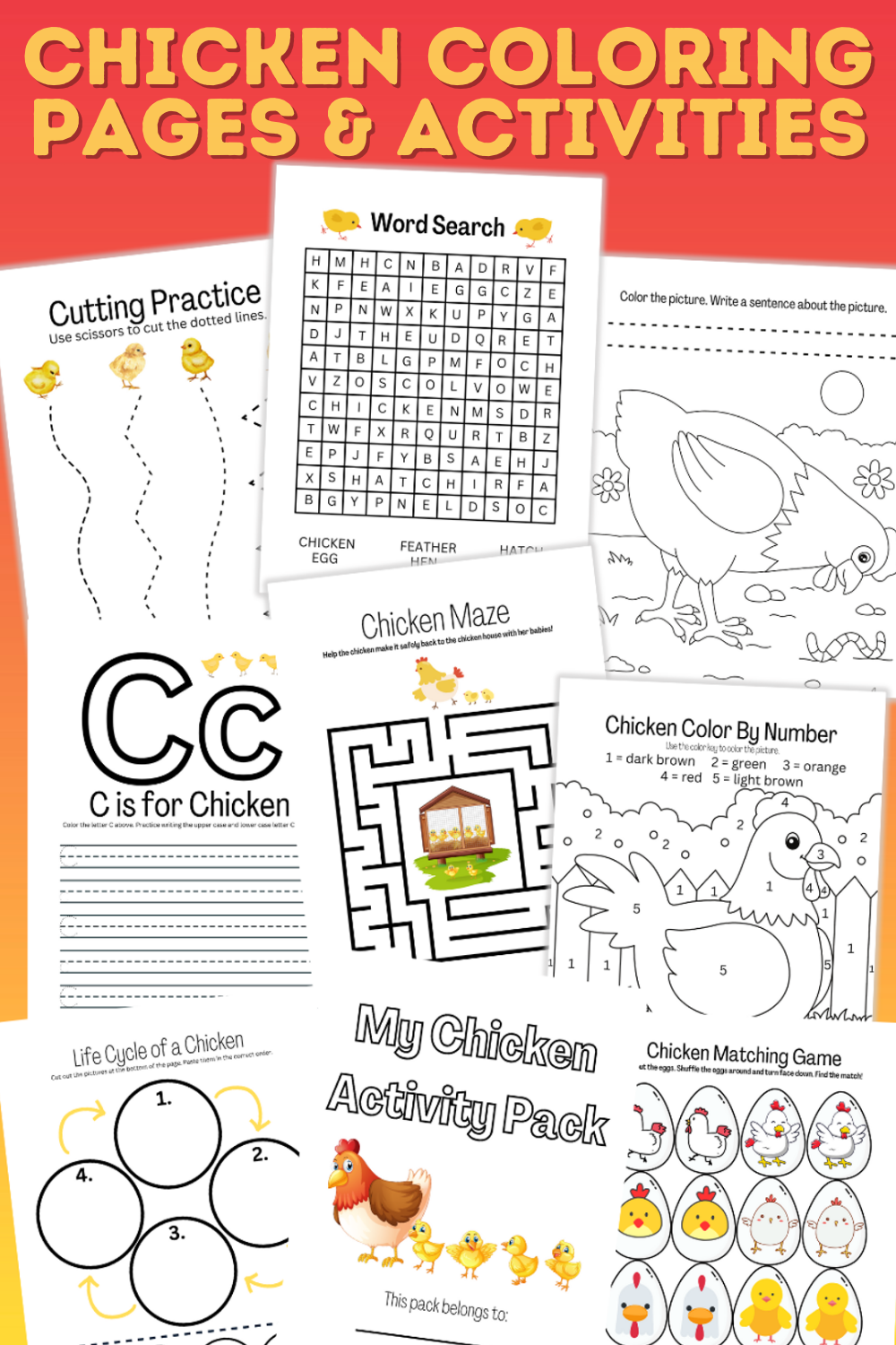 Free Chicken Coloring Pages And Activities For Kids | FaveCrafts.com