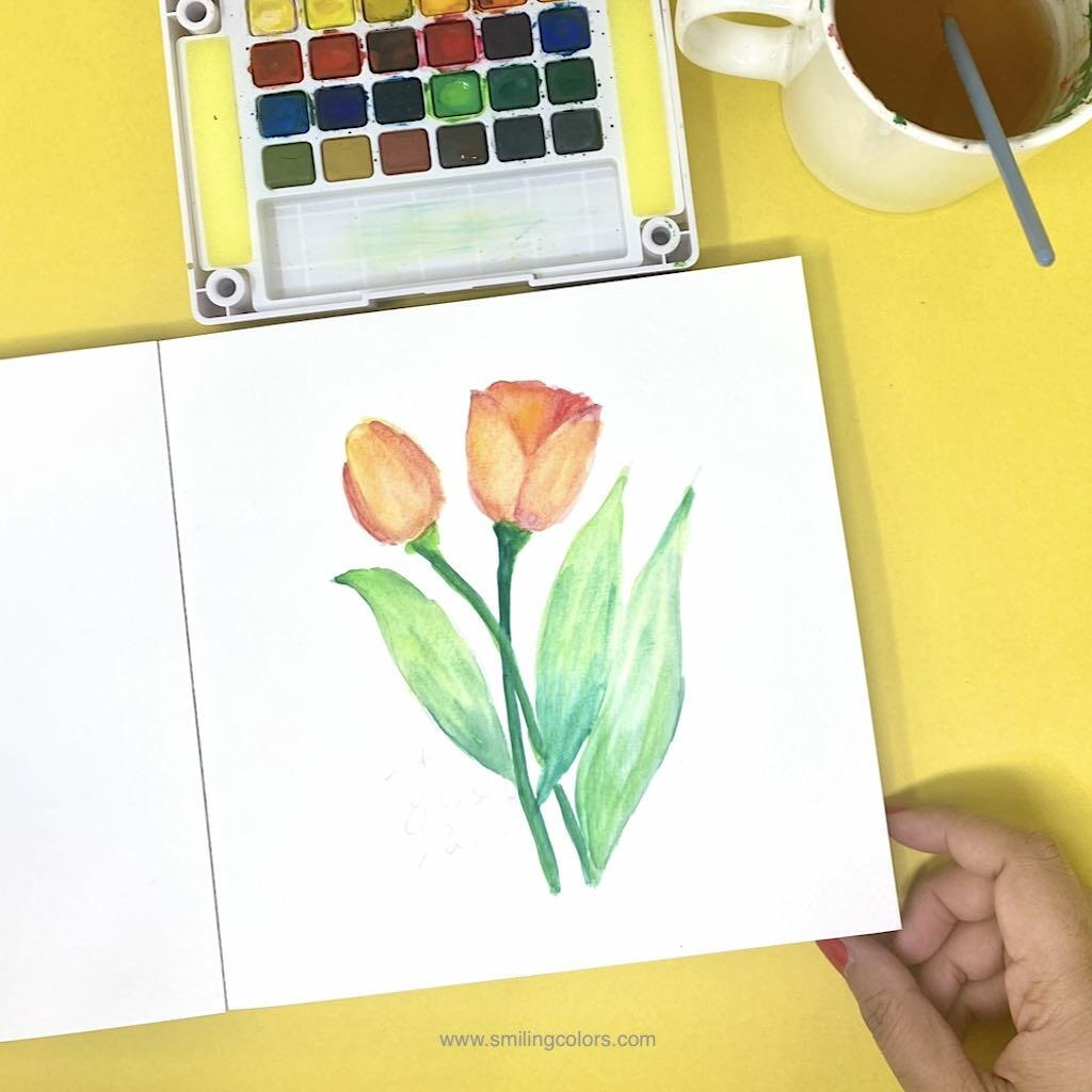 Watercolor Tulip Painting Tutorial | FaveCrafts.com